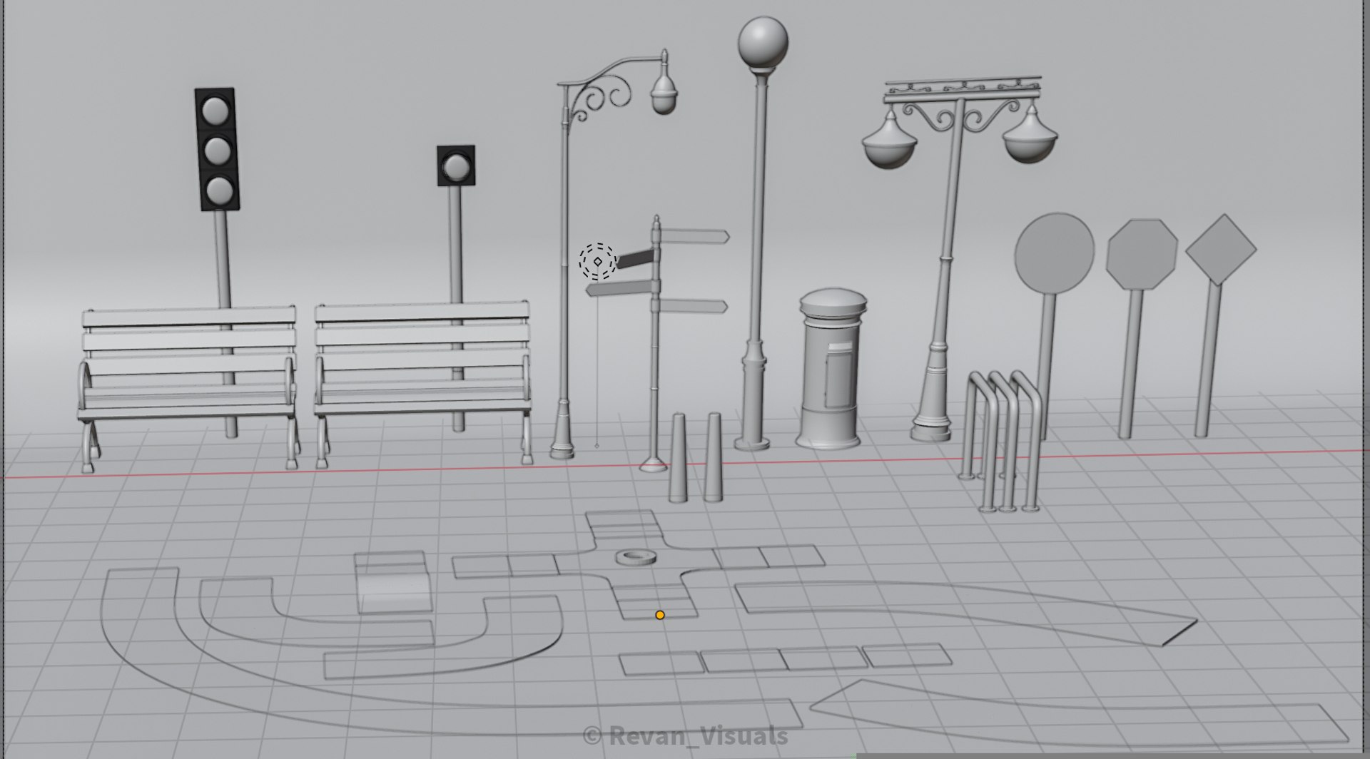 Modular Road Asset Pack Low-poly 3D Model 3D Model - TurboSquid 2337274