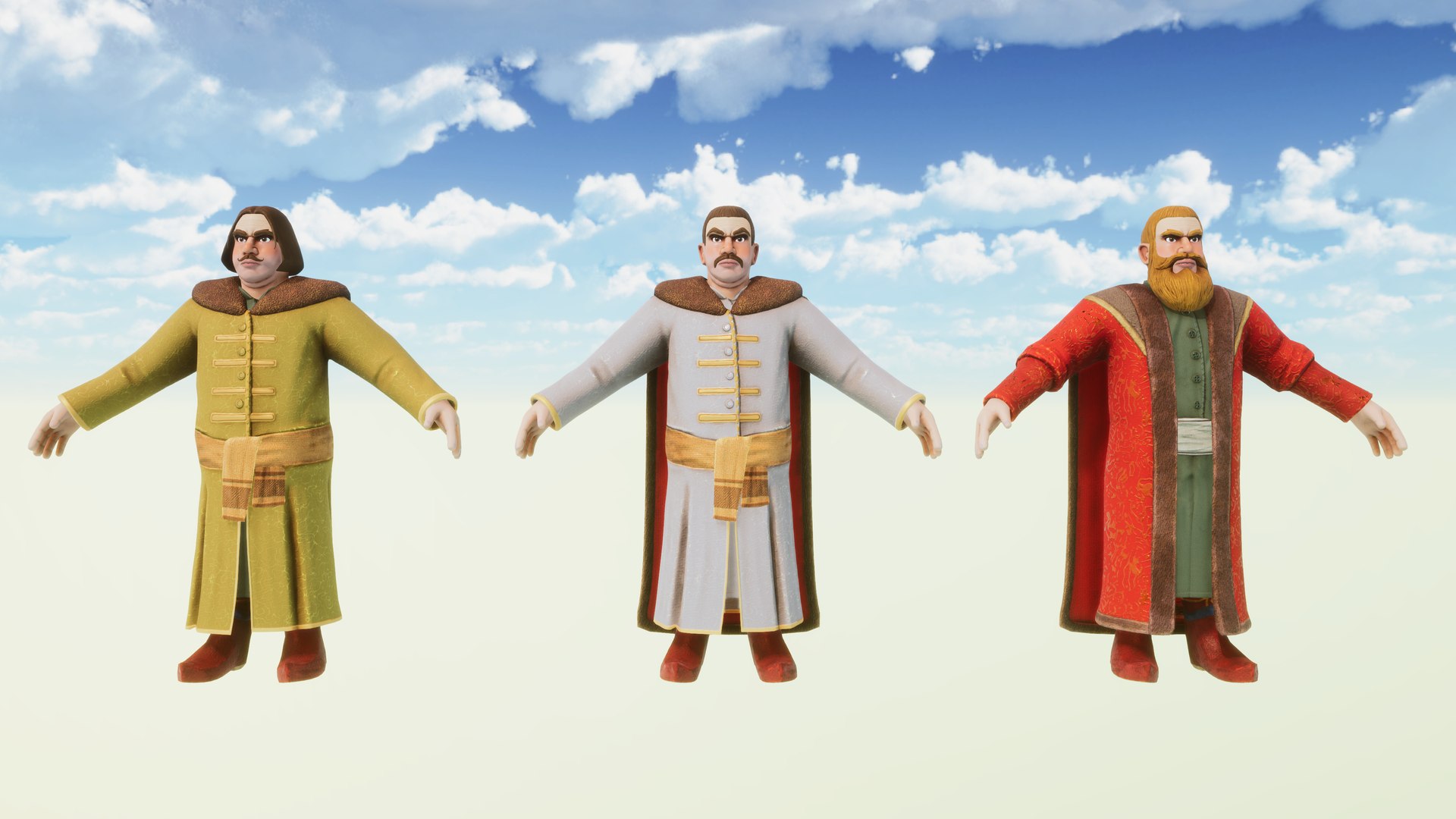 3D Stylized Medieval Rich People Kit Rigged With Shape Keys ...