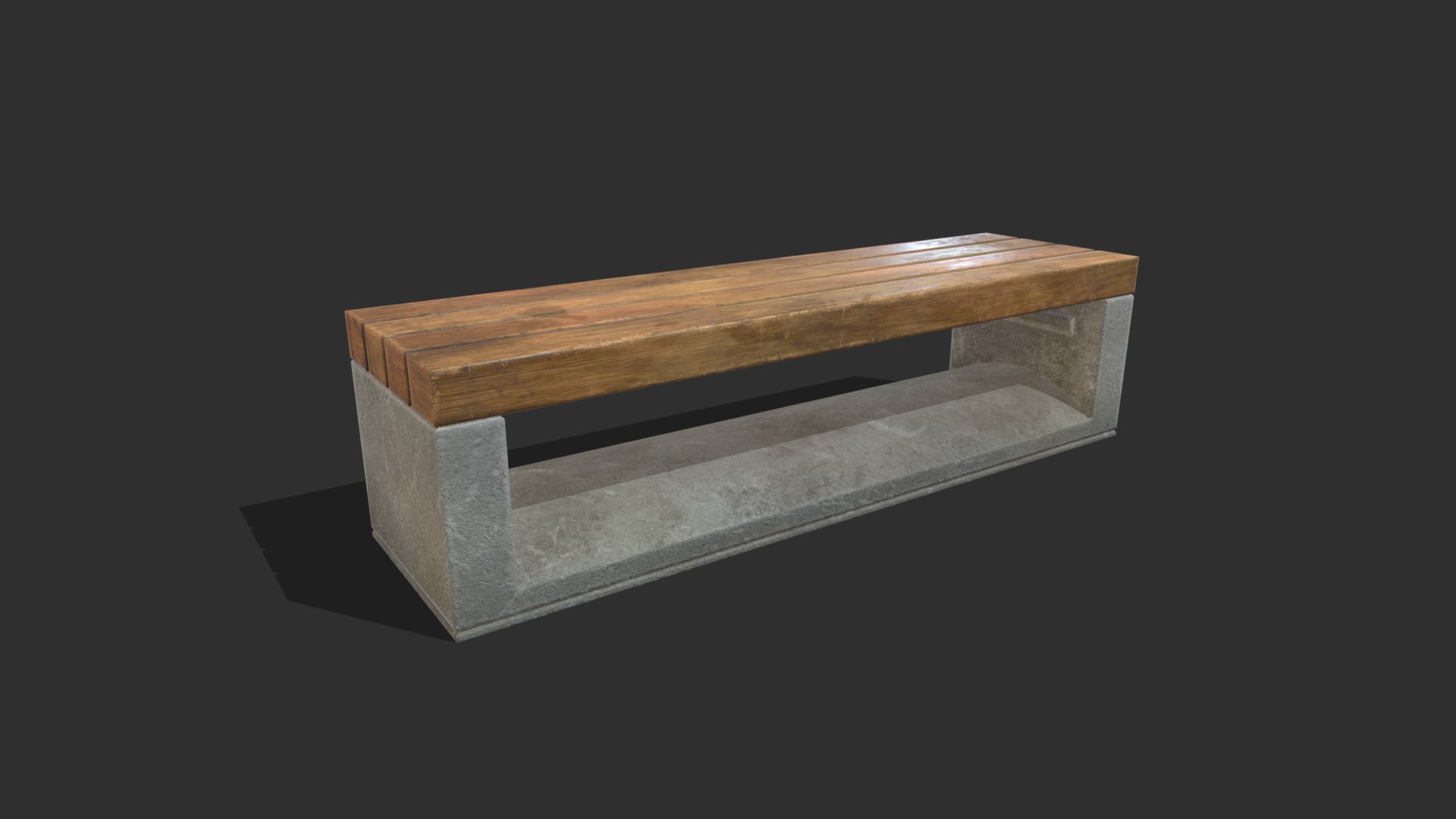 3D Bench 01 Low Poly PBR Realistic - TurboSquid 1930481