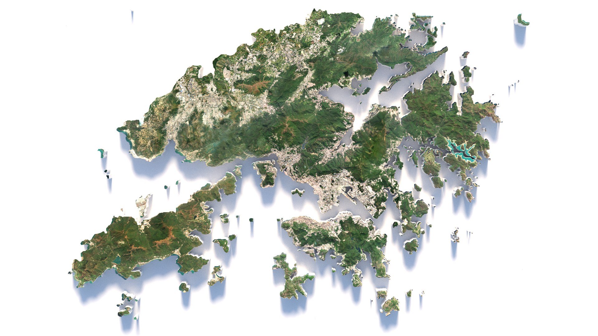 Hong Kong Terrain Map 3D Model - TurboSquid 2336172