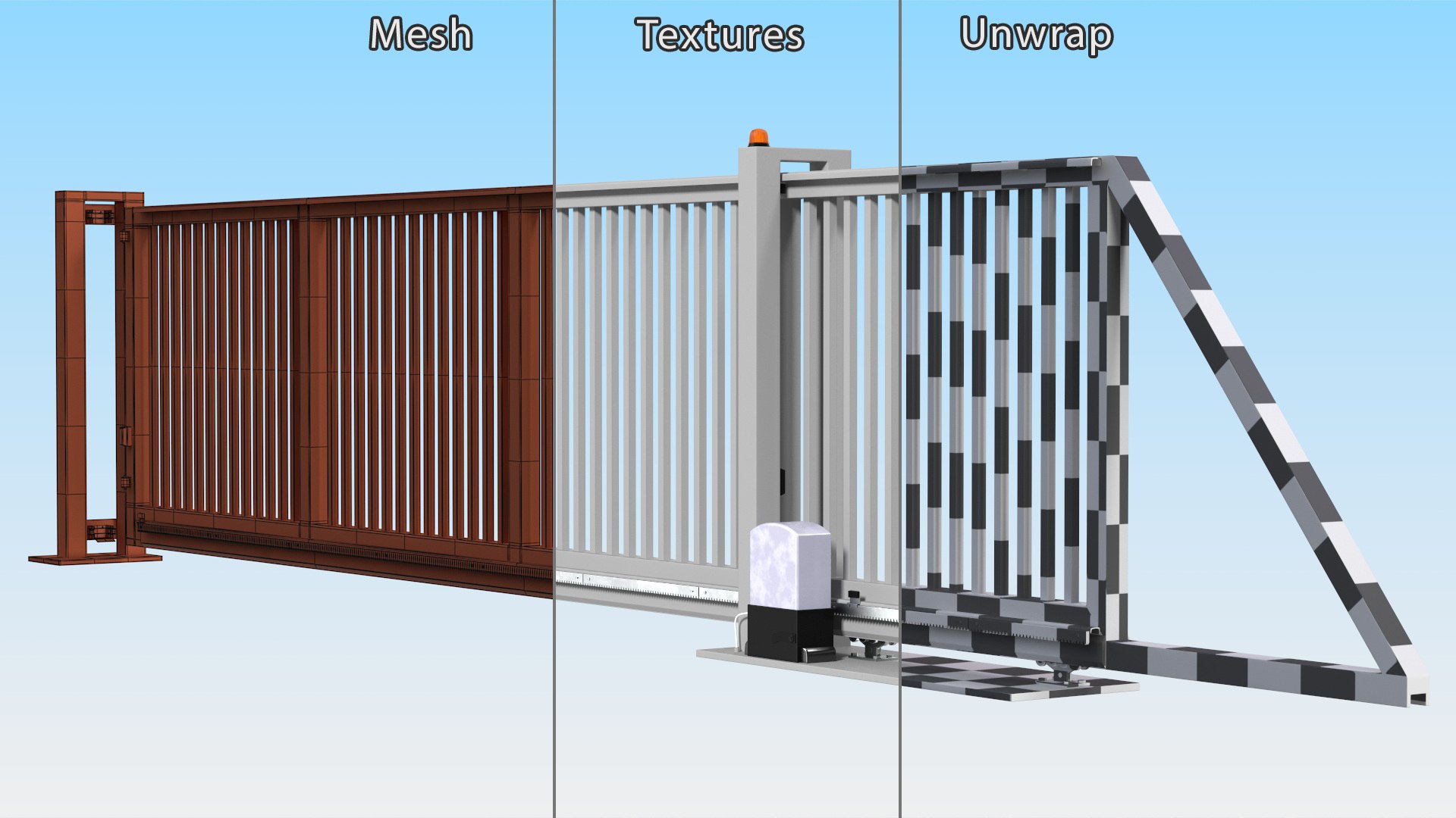 Industrial Sliding Gates Grey 3D model - TurboSquid 2152745
