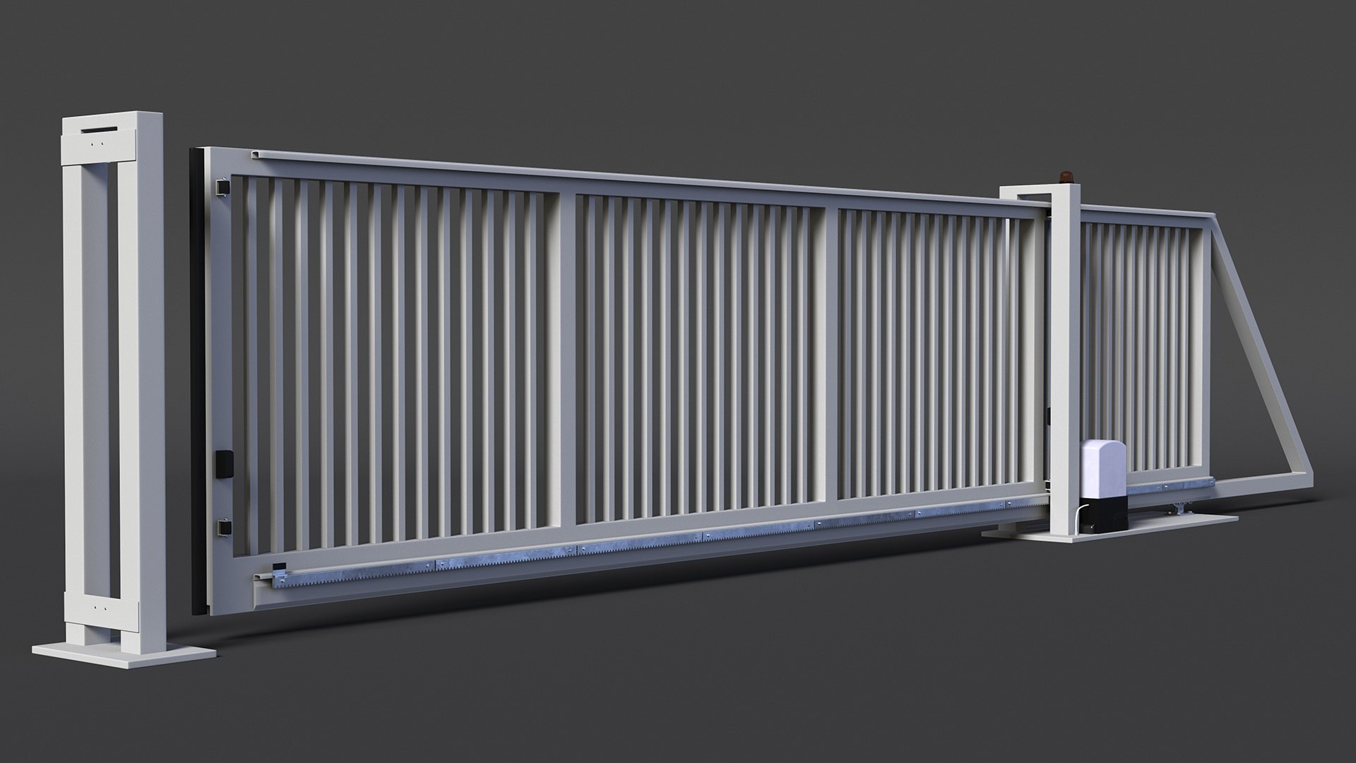 Industrial Sliding Gates Grey 3D model - TurboSquid 2152745