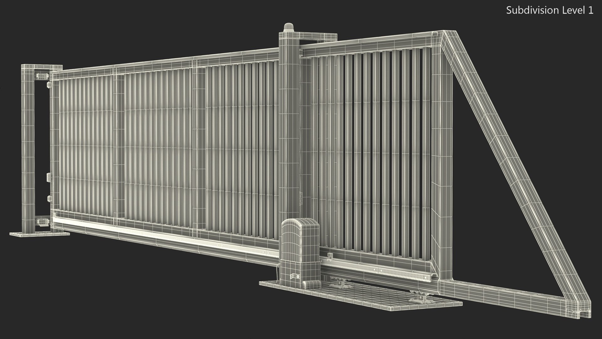 Industrial Sliding Gates Grey 3D model - TurboSquid 2152745
