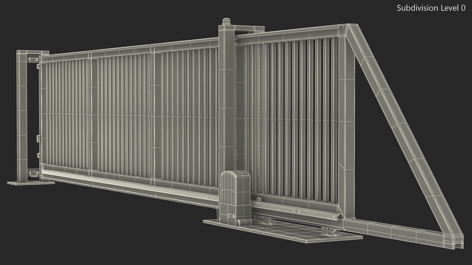 Industrial Sliding Gates Grey 3D model - TurboSquid 2152745