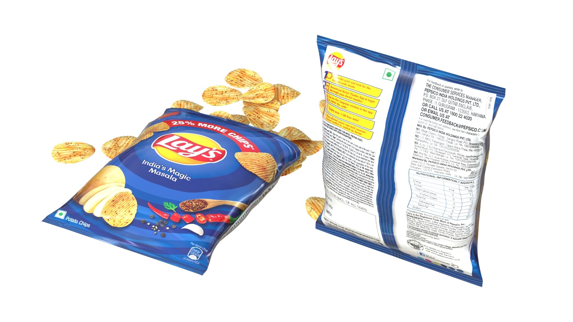 Lays India Magic Masala 3D Model - TurboSquid 2370536