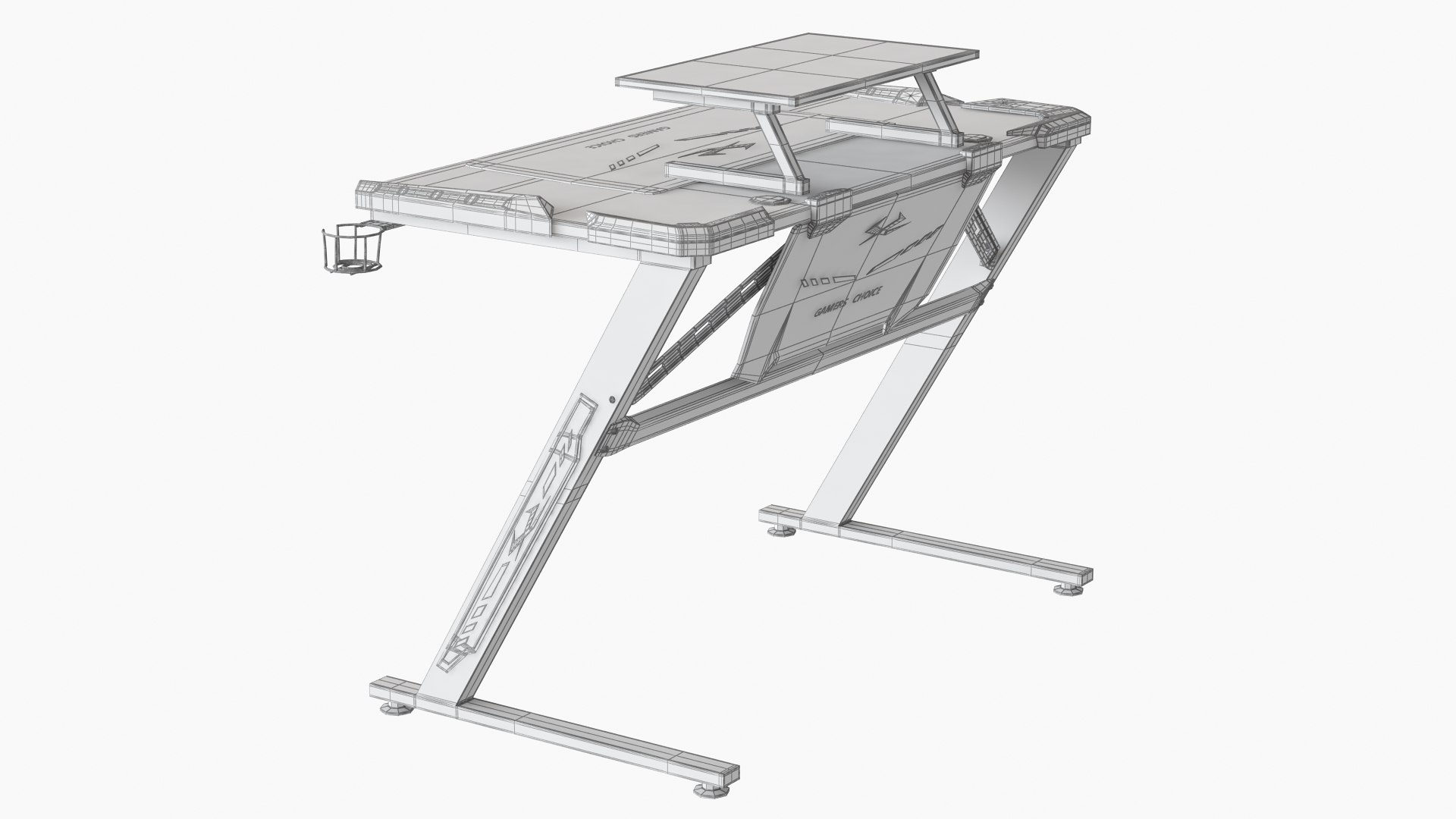 Computer Gaming Desk Langholm With LED 3D Model - TurboSquid 2013292