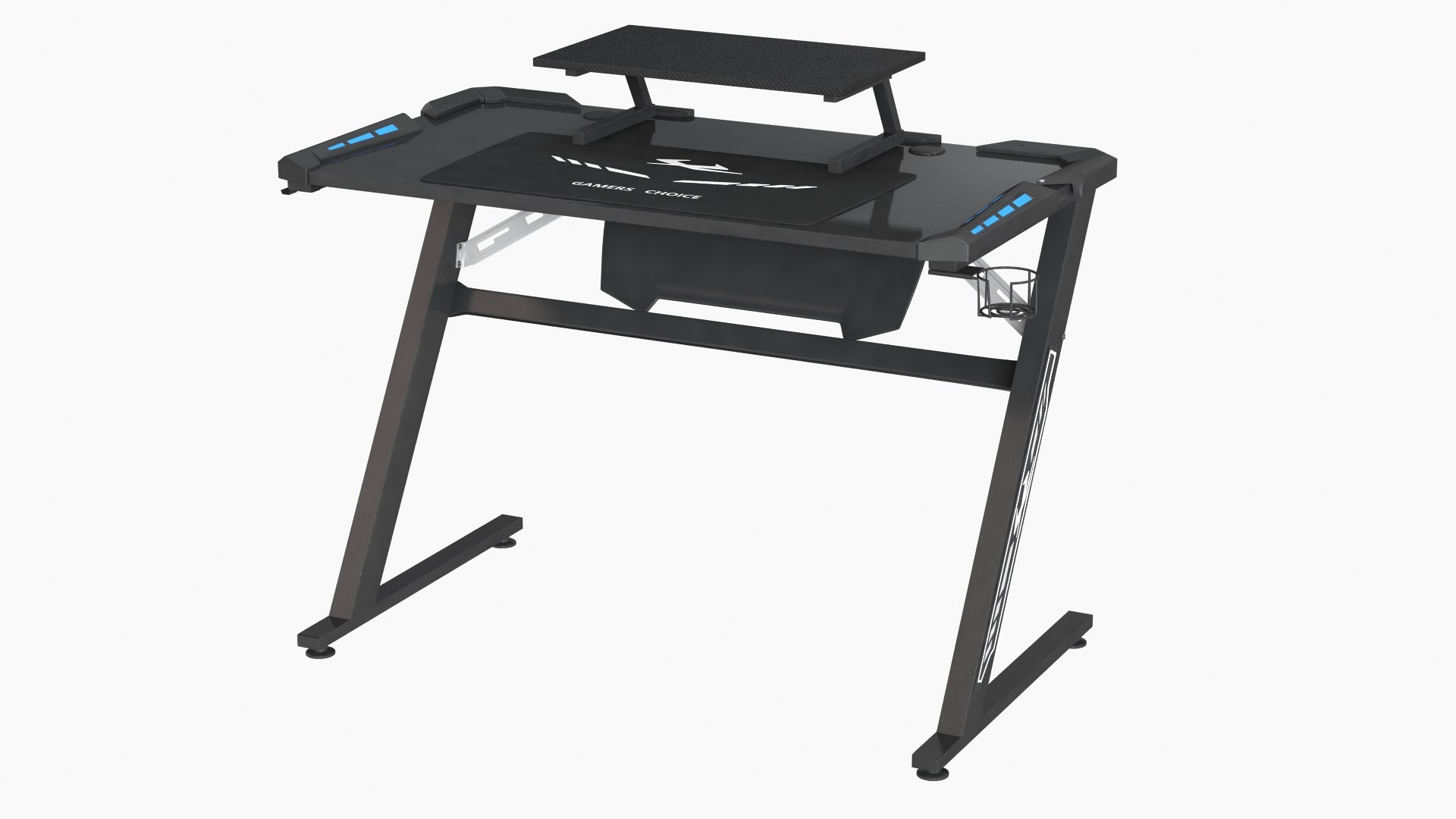 Computer Gaming Desk Langholm With LED 3D Model - TurboSquid 2013292