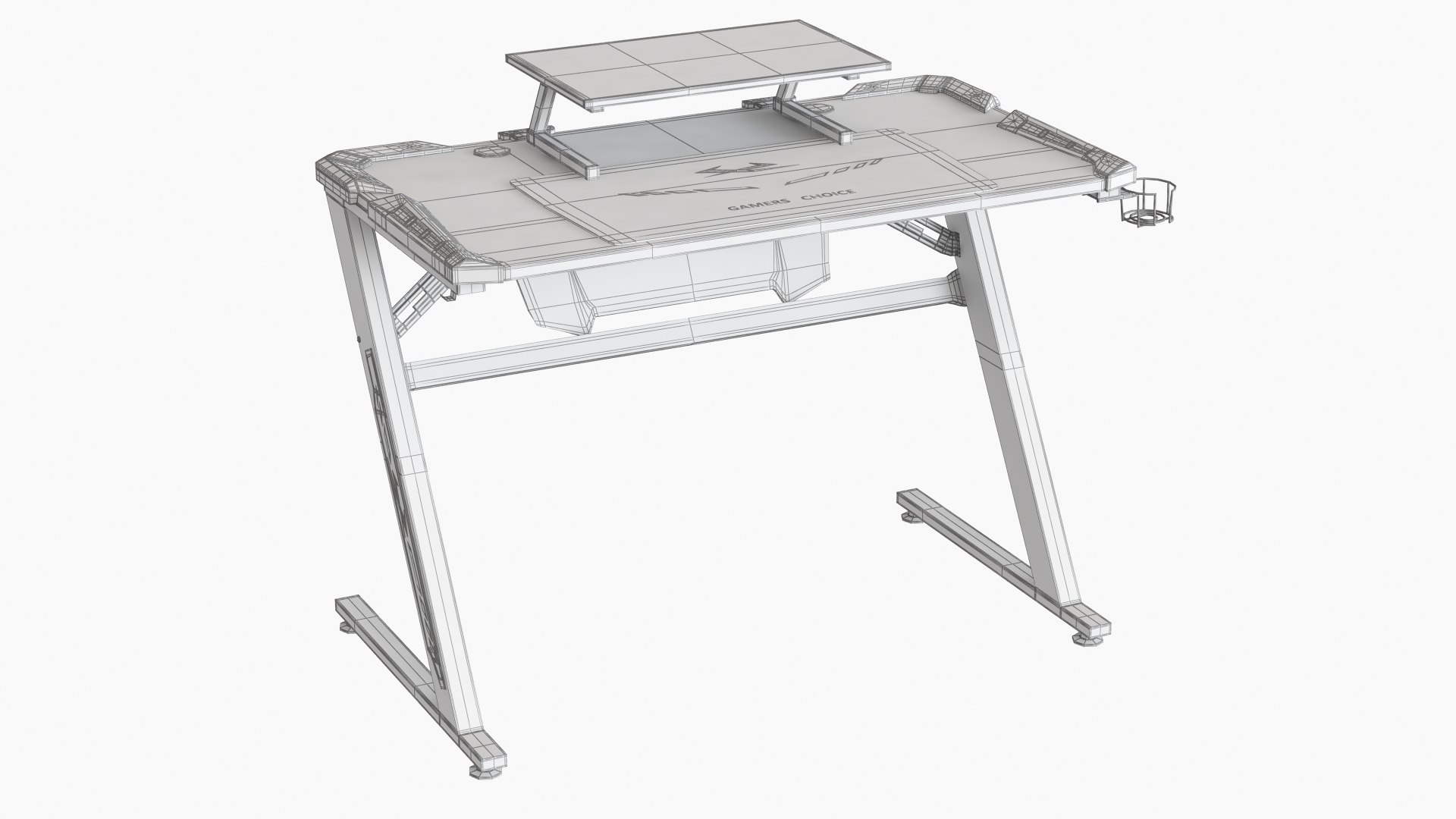 Computer Gaming Desk Langholm With LED 3D Model - TurboSquid 2013292