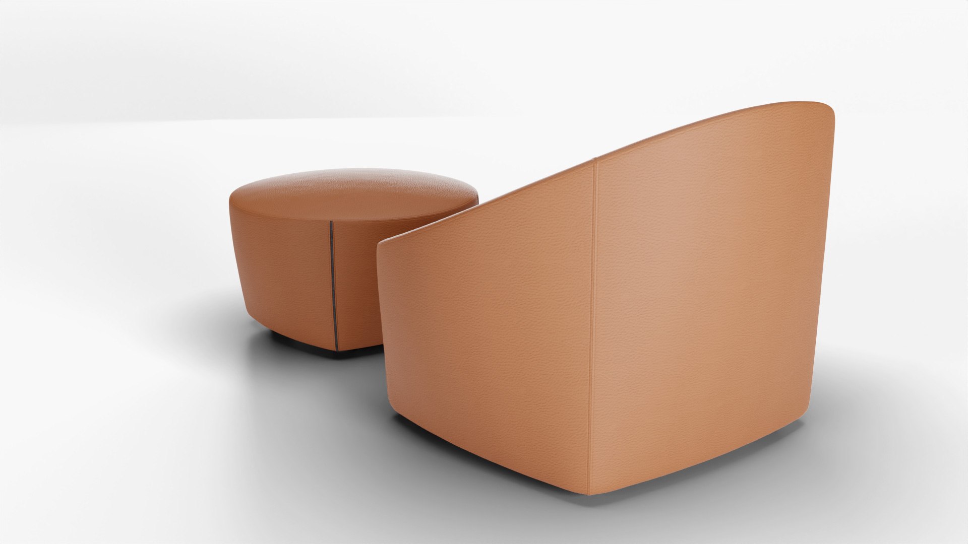 3D Brown Leather Sofa Chair Model - TurboSquid 2114507