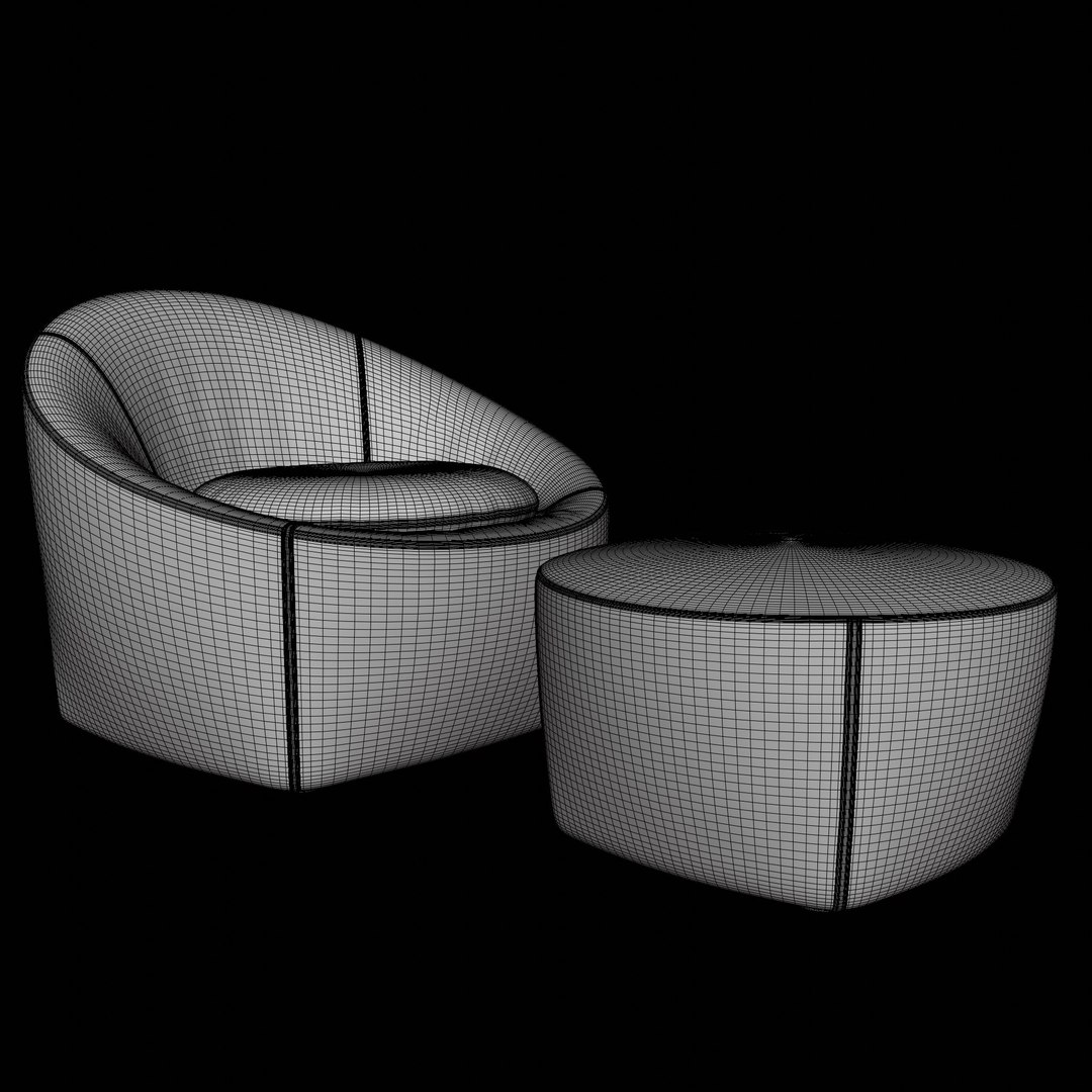 3D Brown Leather Sofa Chair Model - TurboSquid 2114507