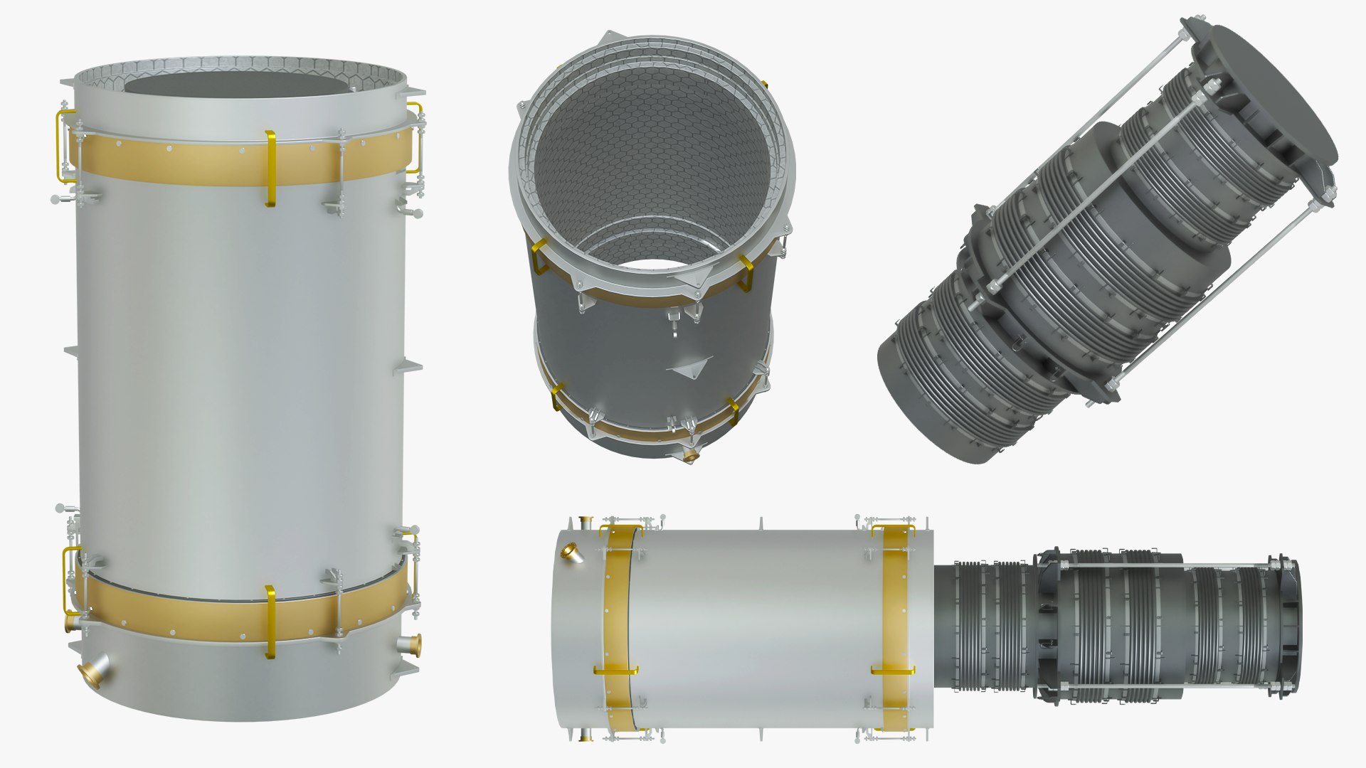 3D Engineering Cylindrical Expansion Joint Model - TurboSquid 2504690