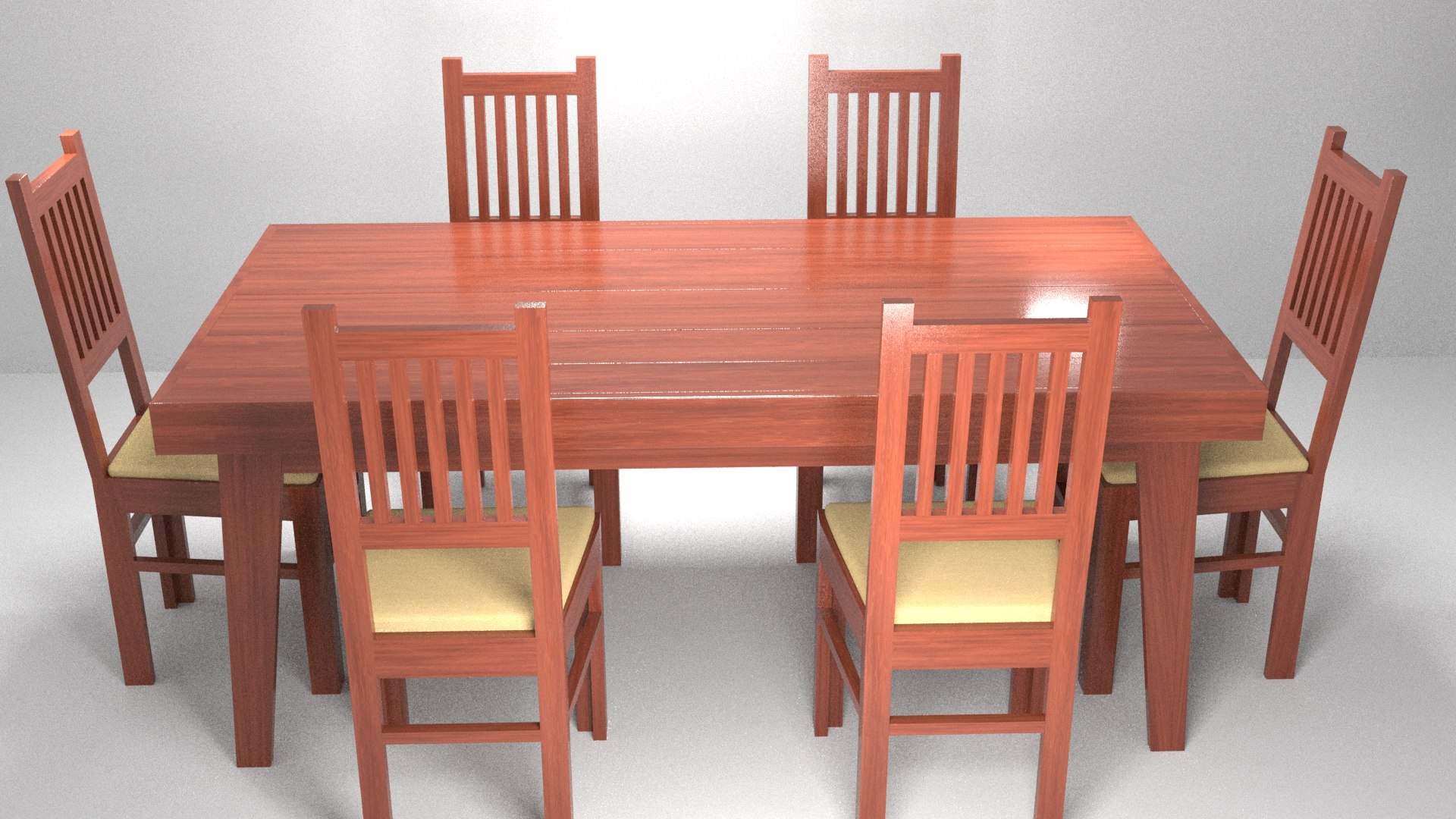 3D Wooden Dining TableSet - TurboSquid 1947029