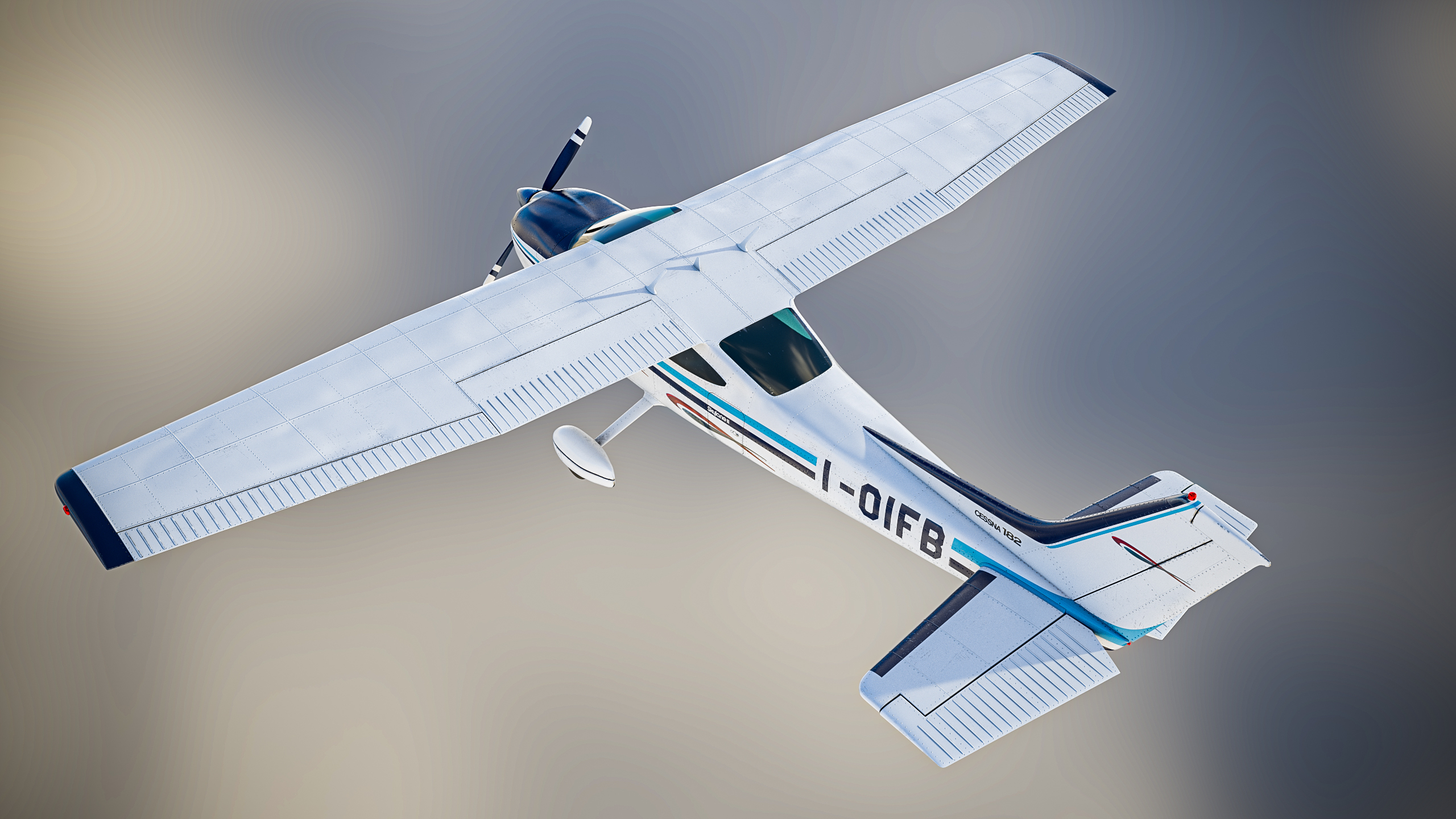 modelo 3d Cessna 182 Skylane ultraligero Avión Realista Low-poly ...
