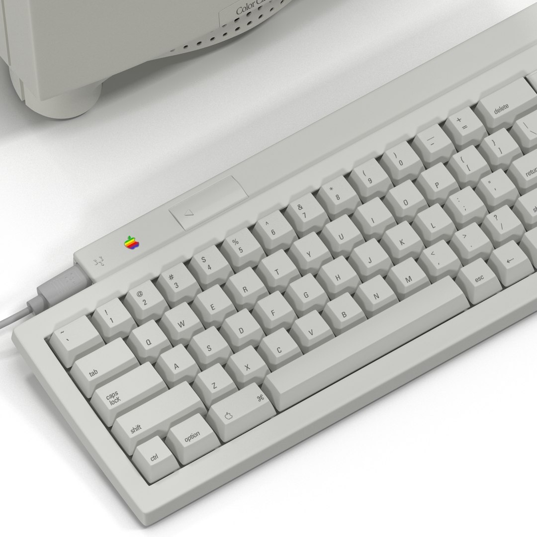 3d apple macintosh color classic model