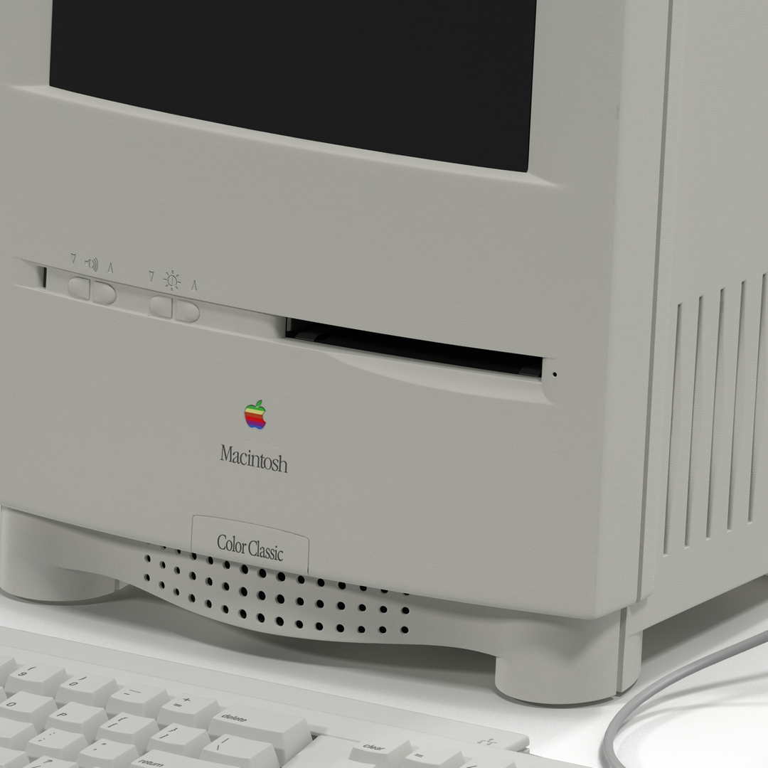 3d apple macintosh color classic model