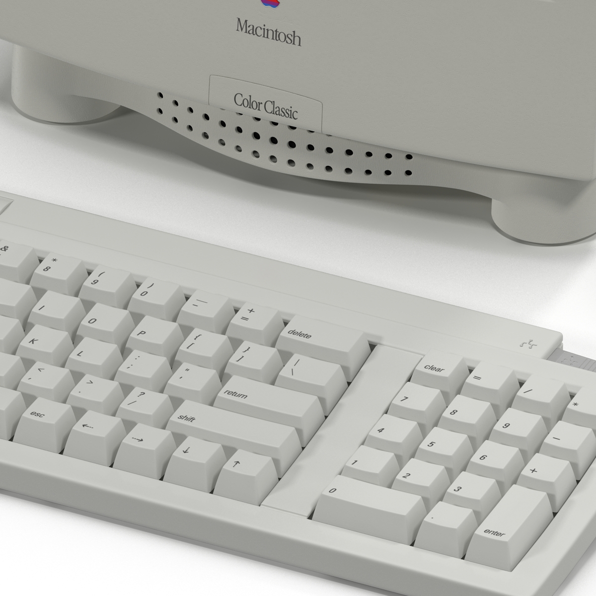 3d apple macintosh color classic model