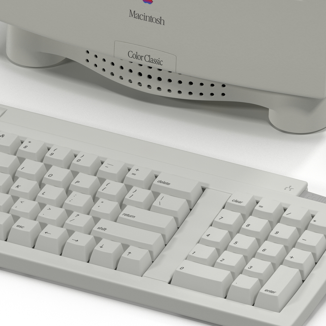 3d apple macintosh color classic model
