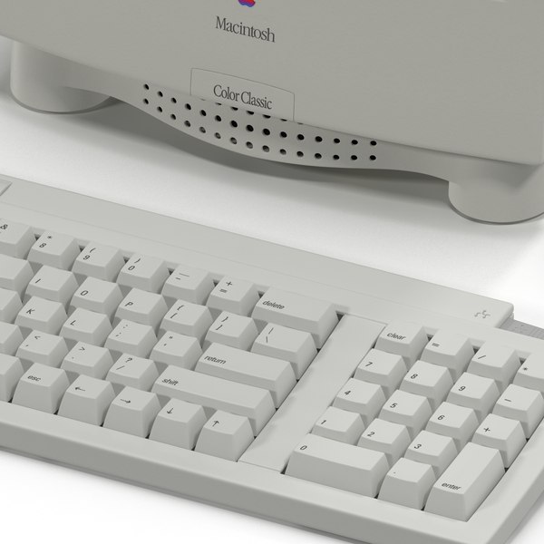 3d apple macintosh color classic model