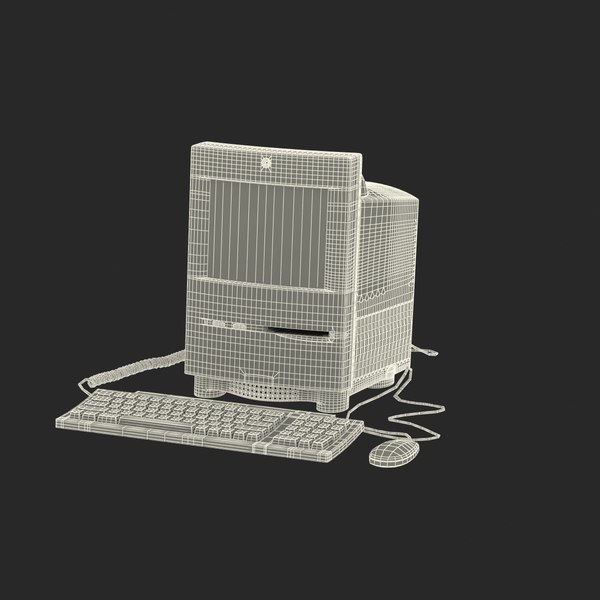 3d apple macintosh color classic model