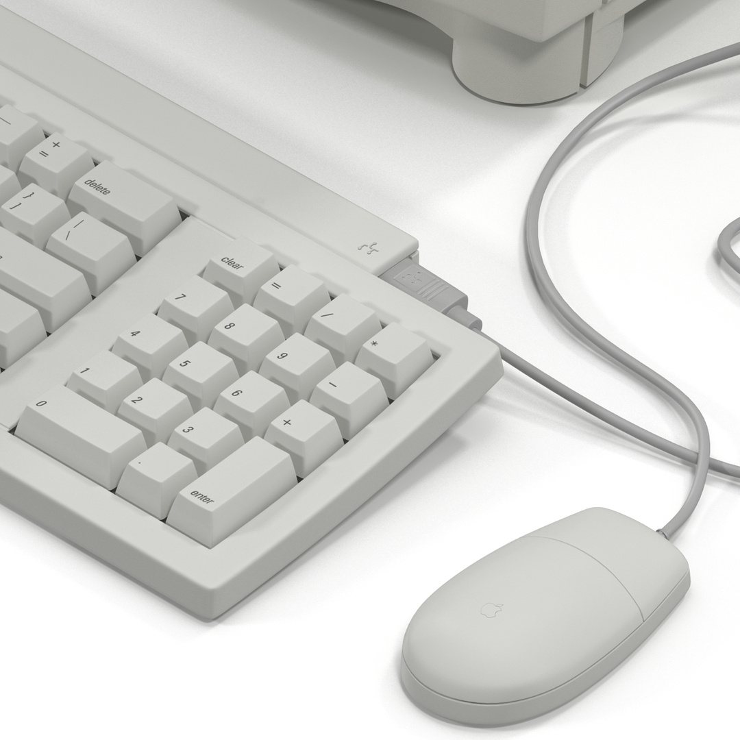 3d apple macintosh color classic model