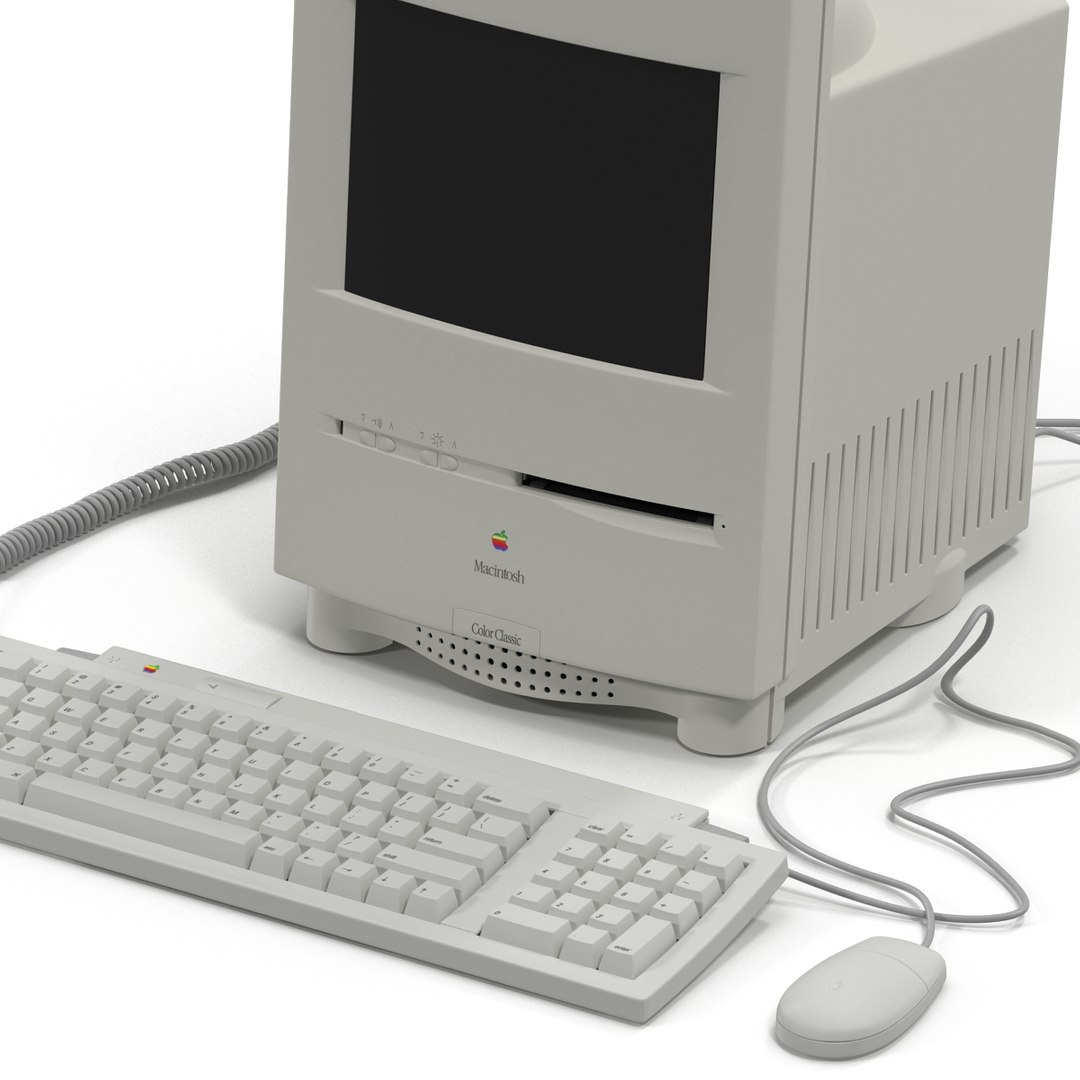 3d apple macintosh color classic model