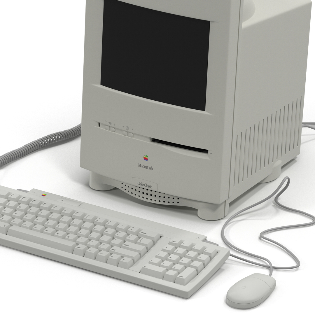 3d apple macintosh color classic model