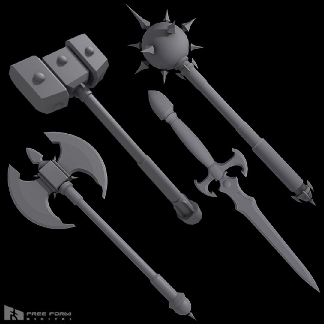 Fantasy Medieval Weapons 3d Model
