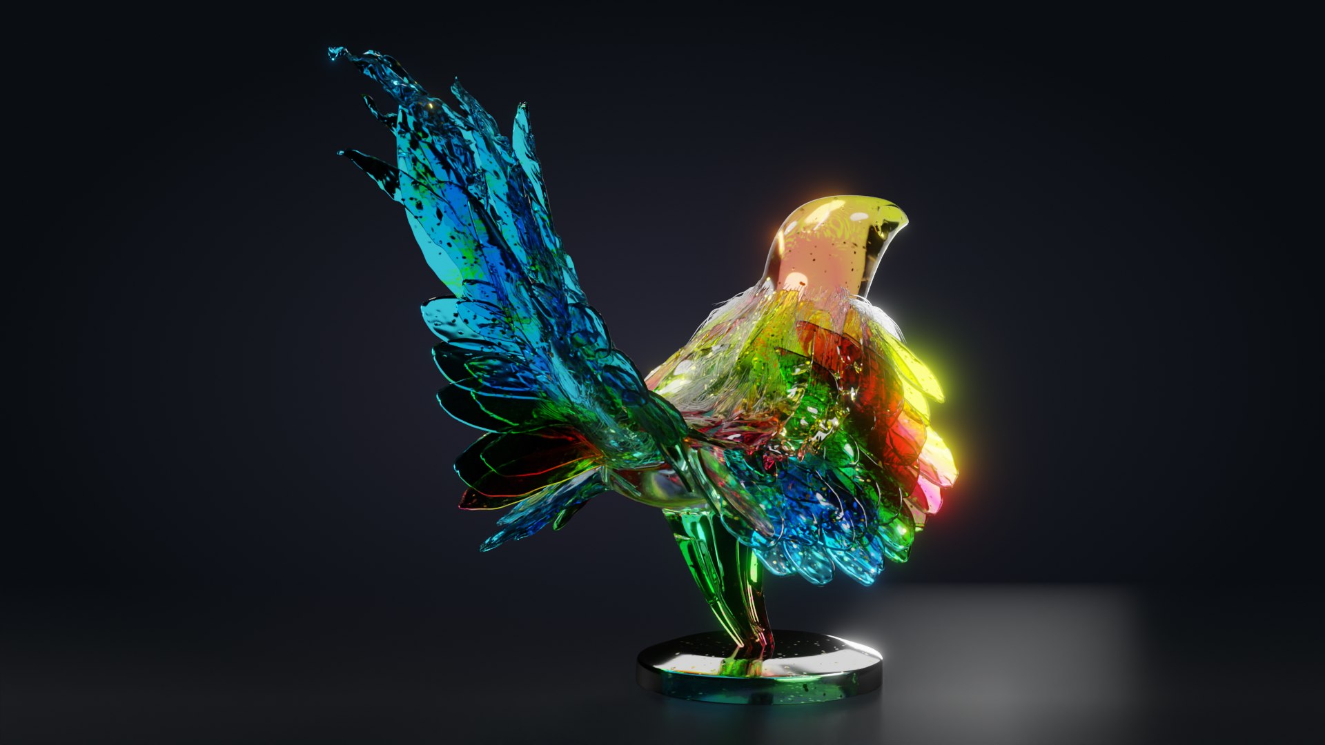Colored Glass Bird 3D - TurboSquid 1991358