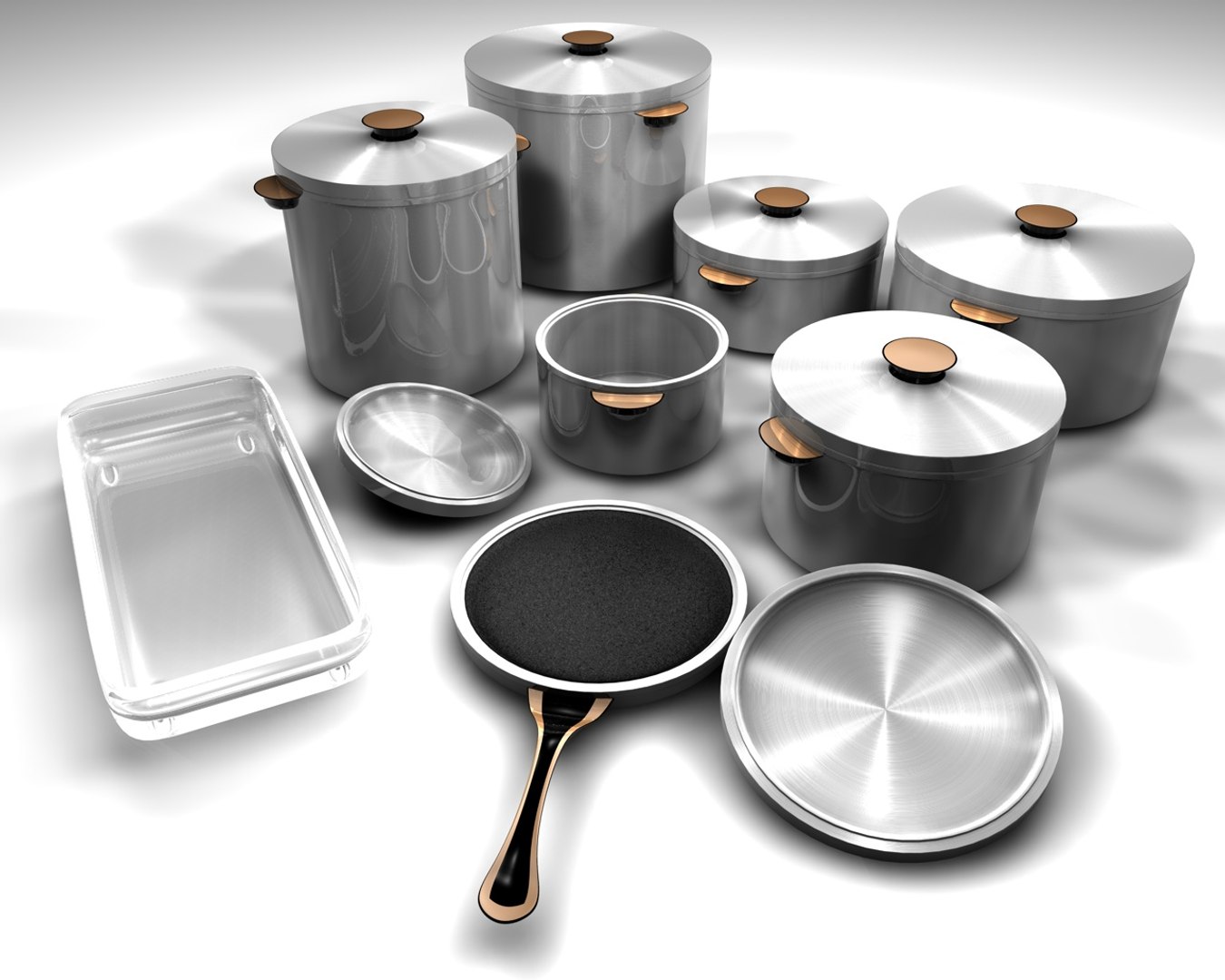 3d Model Cookware Set