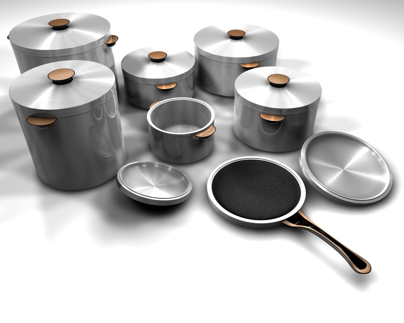 3d Model Cookware Set