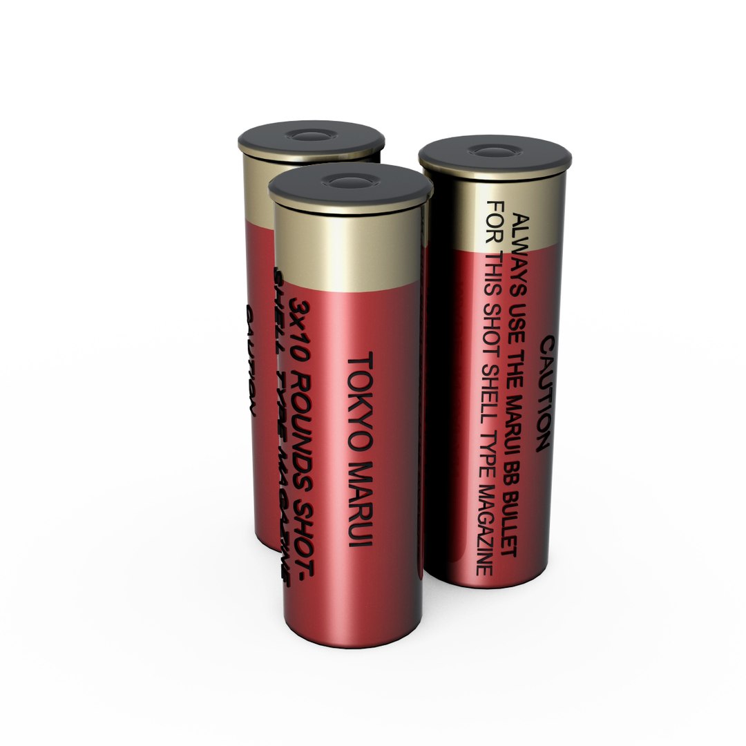3d Model Double-barreled Shotgun Gun Bullets