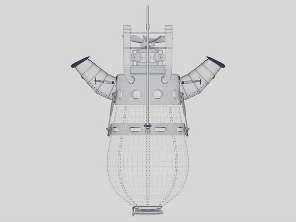 3d model battle red airship