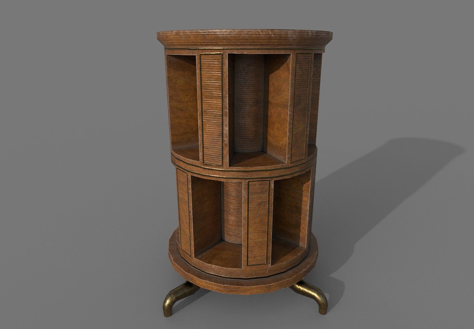 3D Wooden Bookshelf Model - TurboSquid 1734663