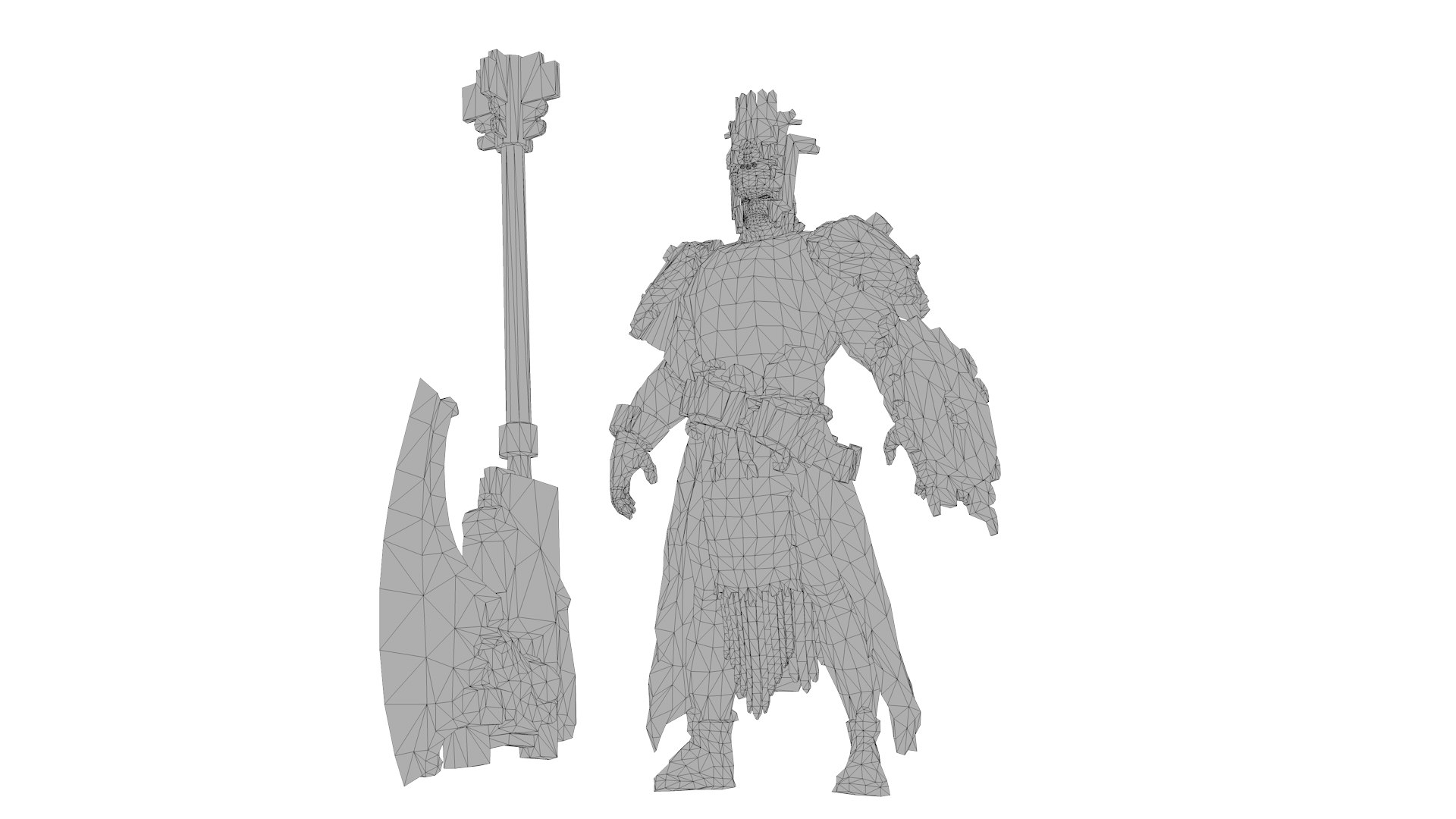 3D Stylized Aztec Warrior Character With Weapons Game Ready 3D Model ...