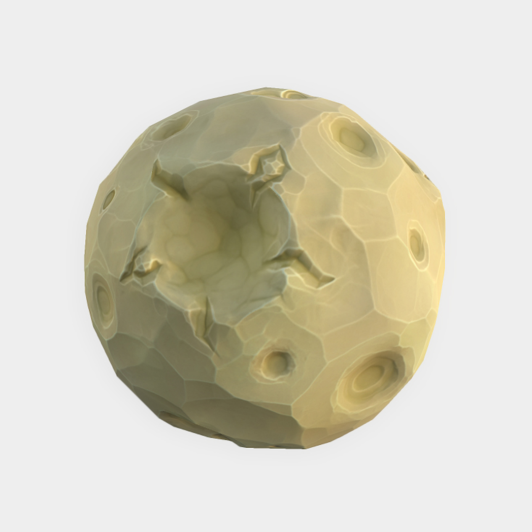 Low-poly Moon 3d Model