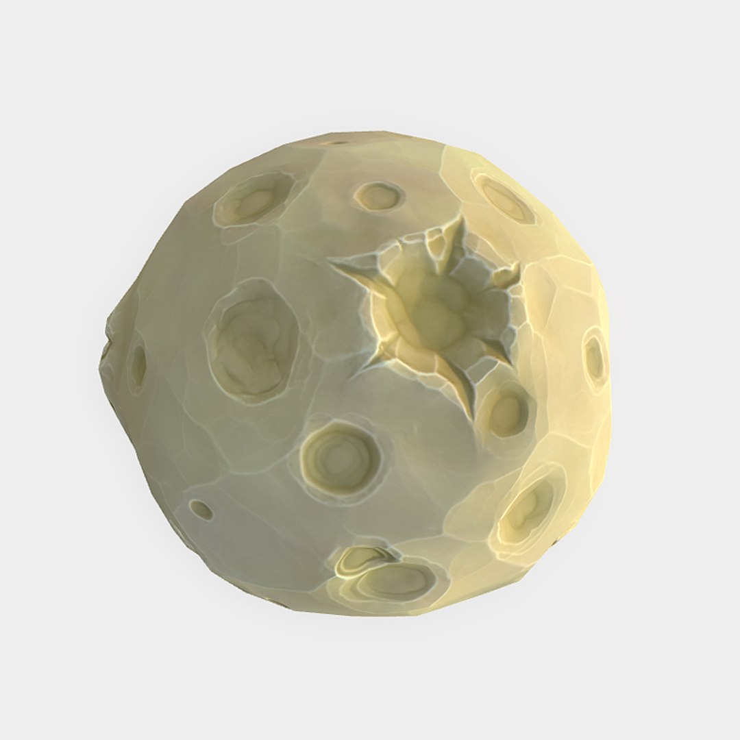 Low-poly Moon 3d Model