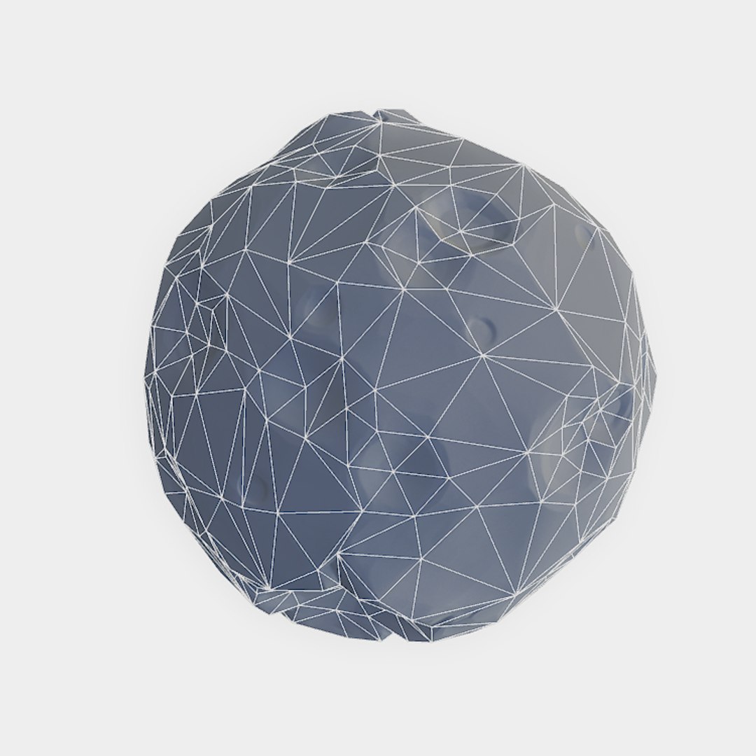 Low-poly Moon 3d Model