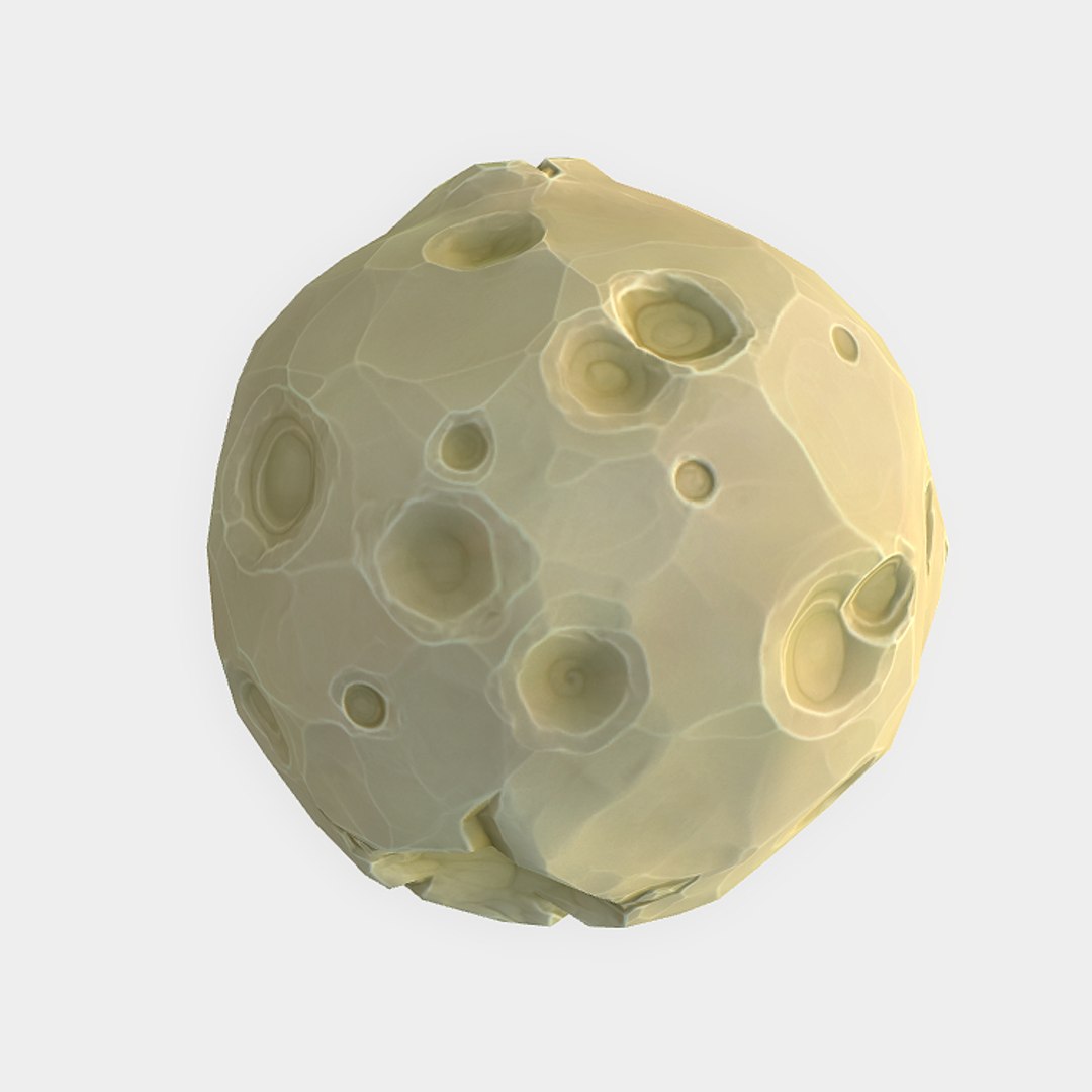 Low-poly Moon 3d Model