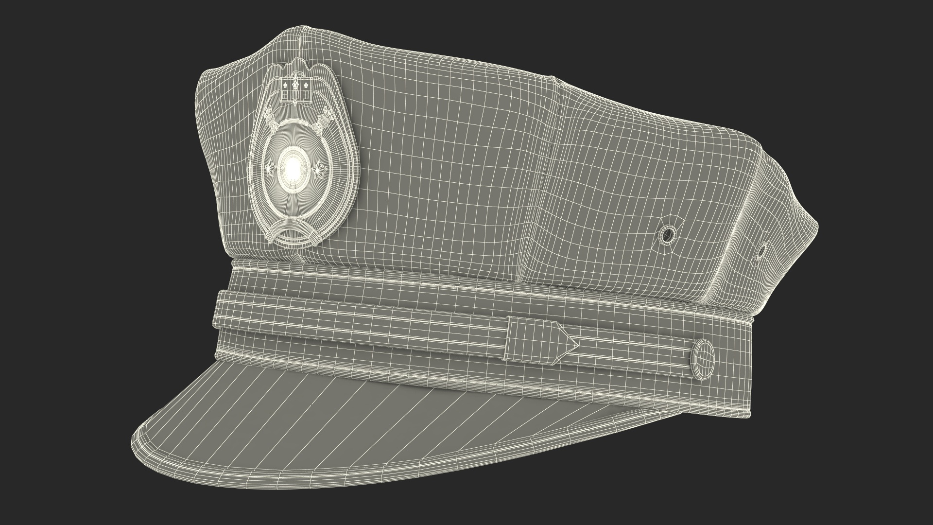 3D Highly Detailed Police Officer Cap - TurboSquid 2250055