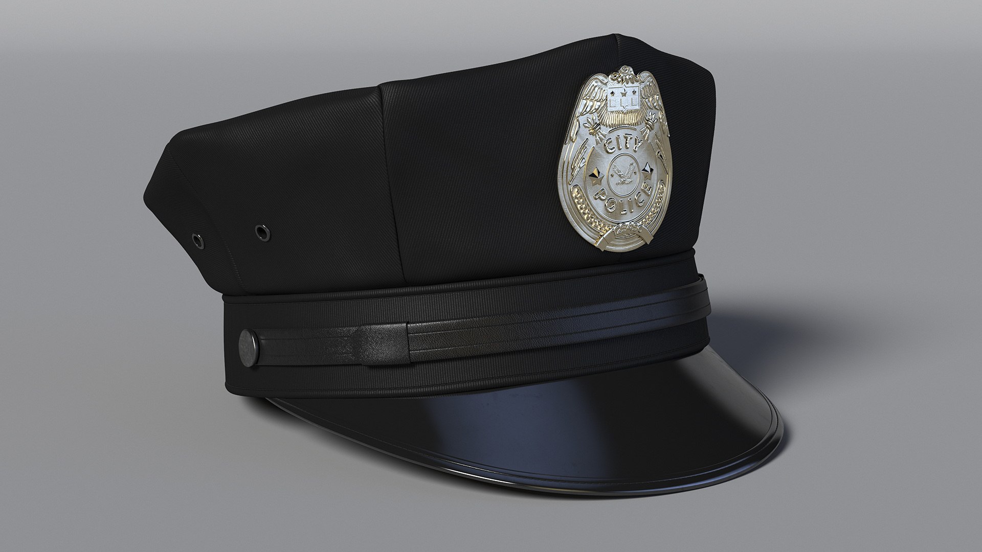 3D Highly Detailed Police Officer Cap - TurboSquid 2250055