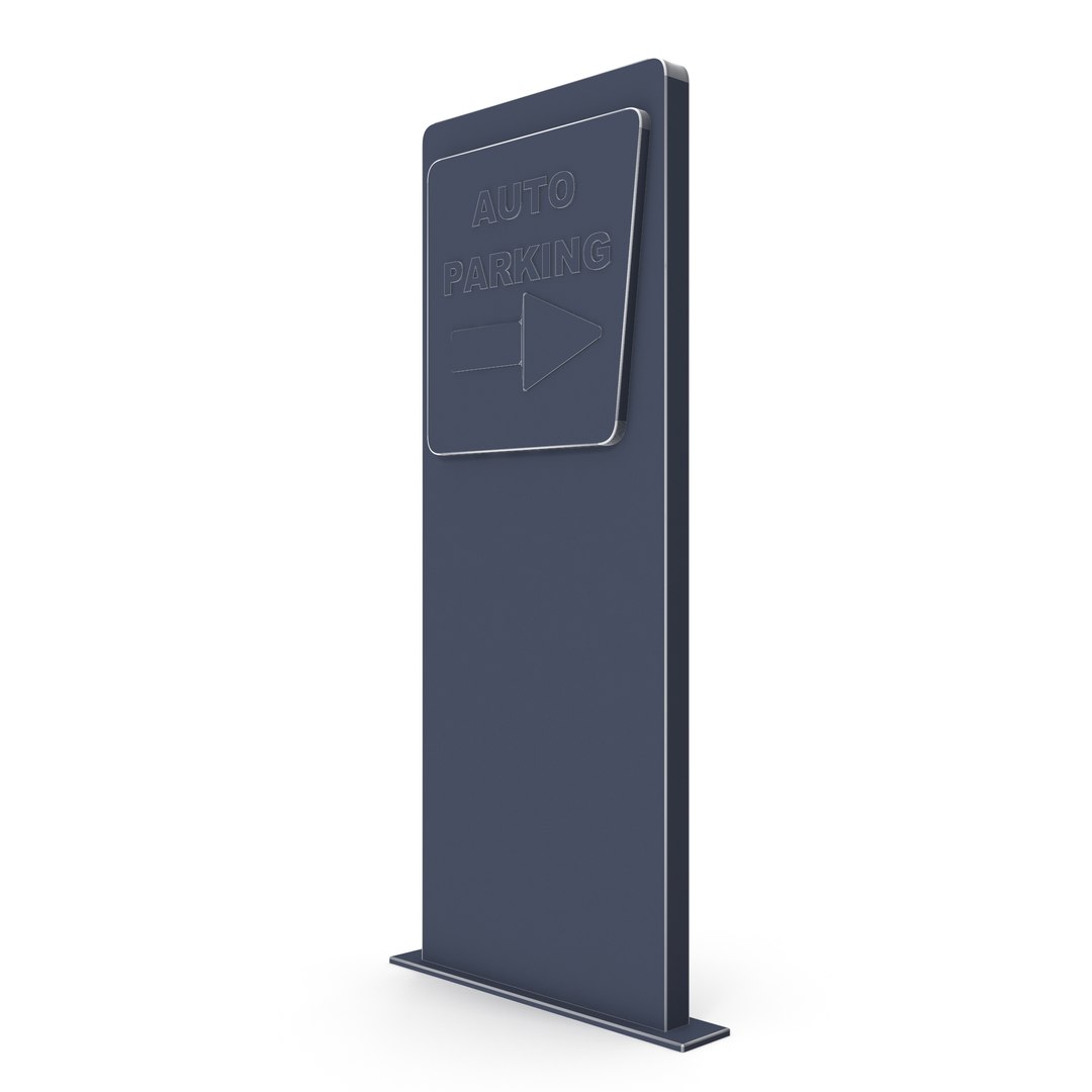 Wooden Totem Parking Directional Sign With Metal Details 3D Model ...