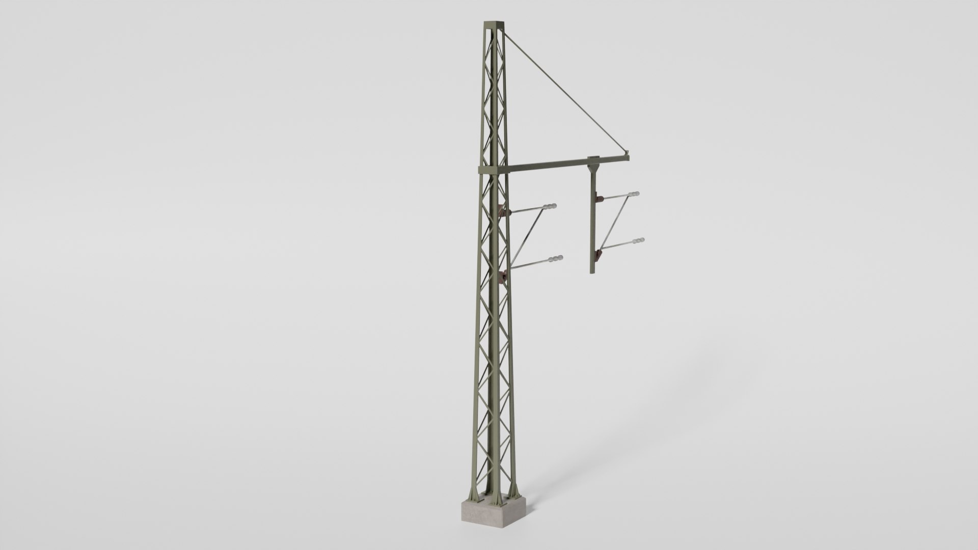 Catenary wire mast with pipe boom 3D - TurboSquid 2055288