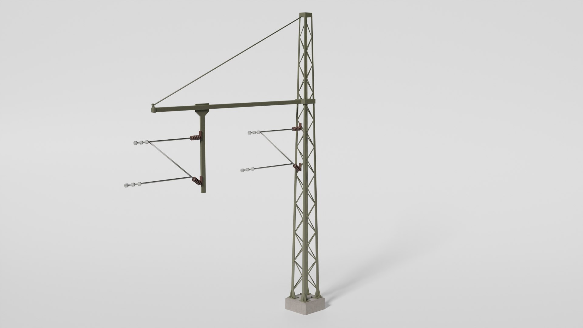 Catenary wire mast with pipe boom 3D - TurboSquid 2055288
