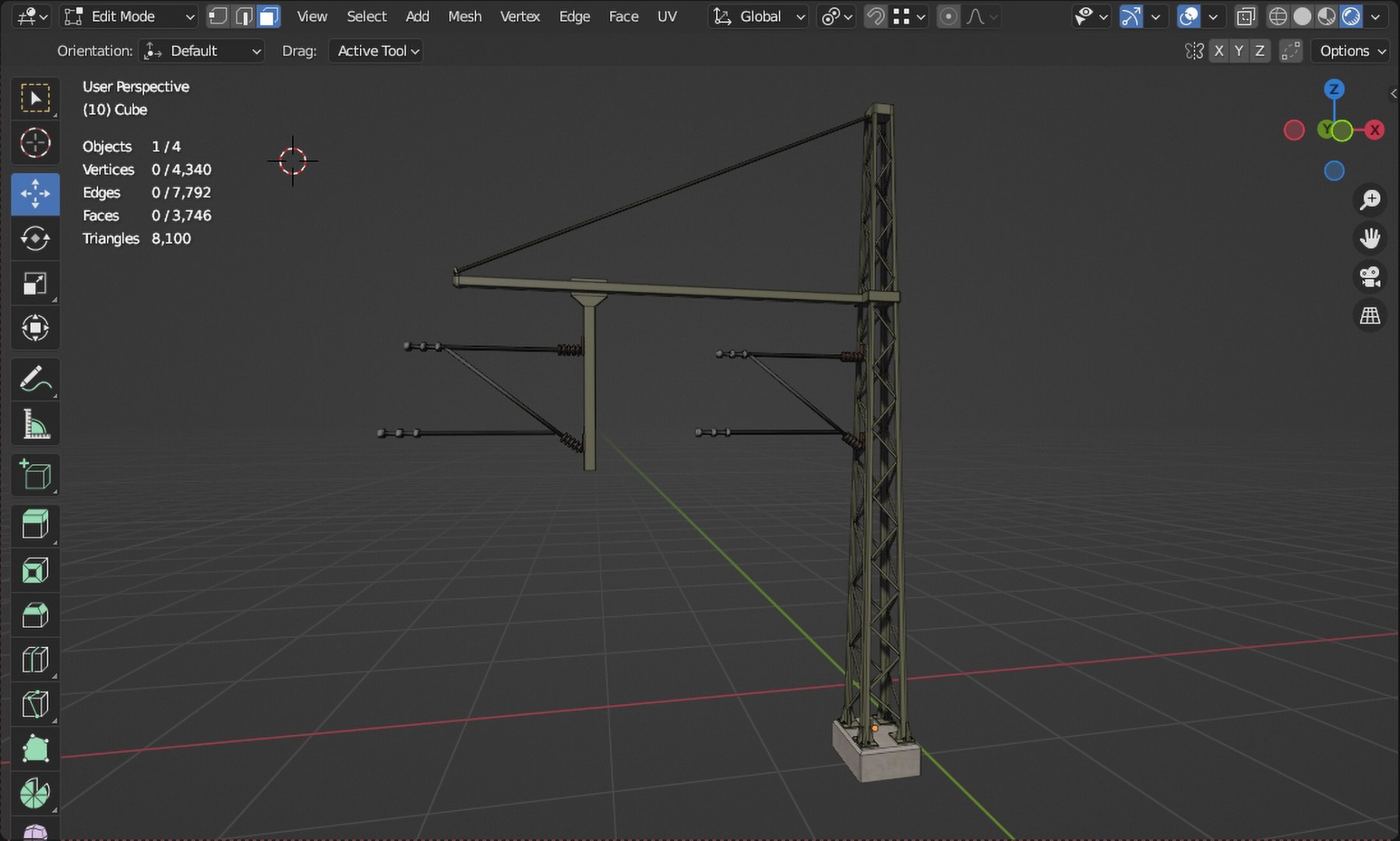 Catenary wire mast with pipe boom 3D - TurboSquid 2055288
