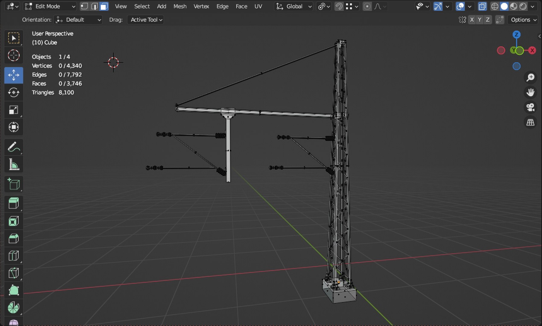 Catenary wire mast with pipe boom 3D - TurboSquid 2055288