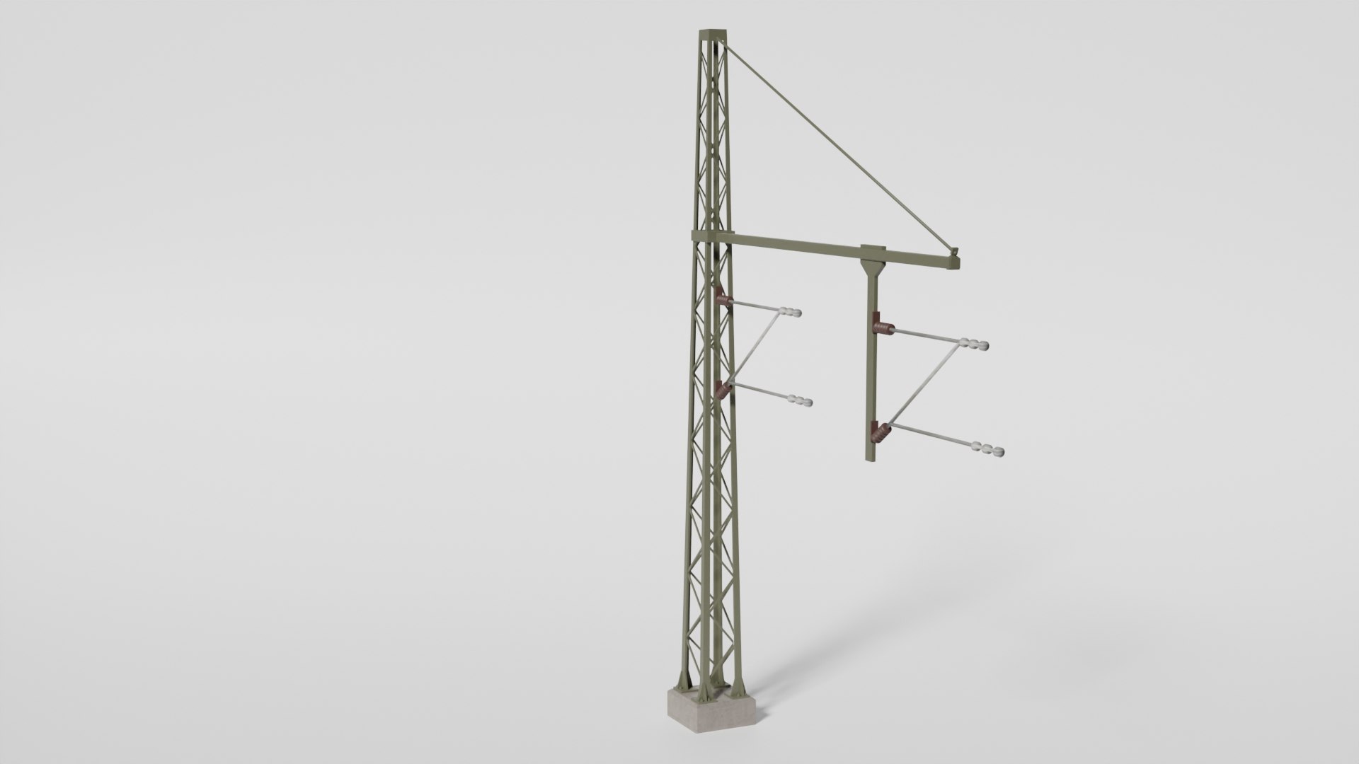 Catenary wire mast with pipe boom 3D - TurboSquid 2055288