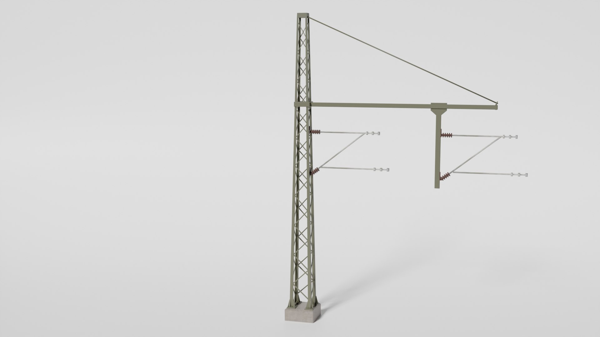 Catenary wire mast with pipe boom 3D - TurboSquid 2055288