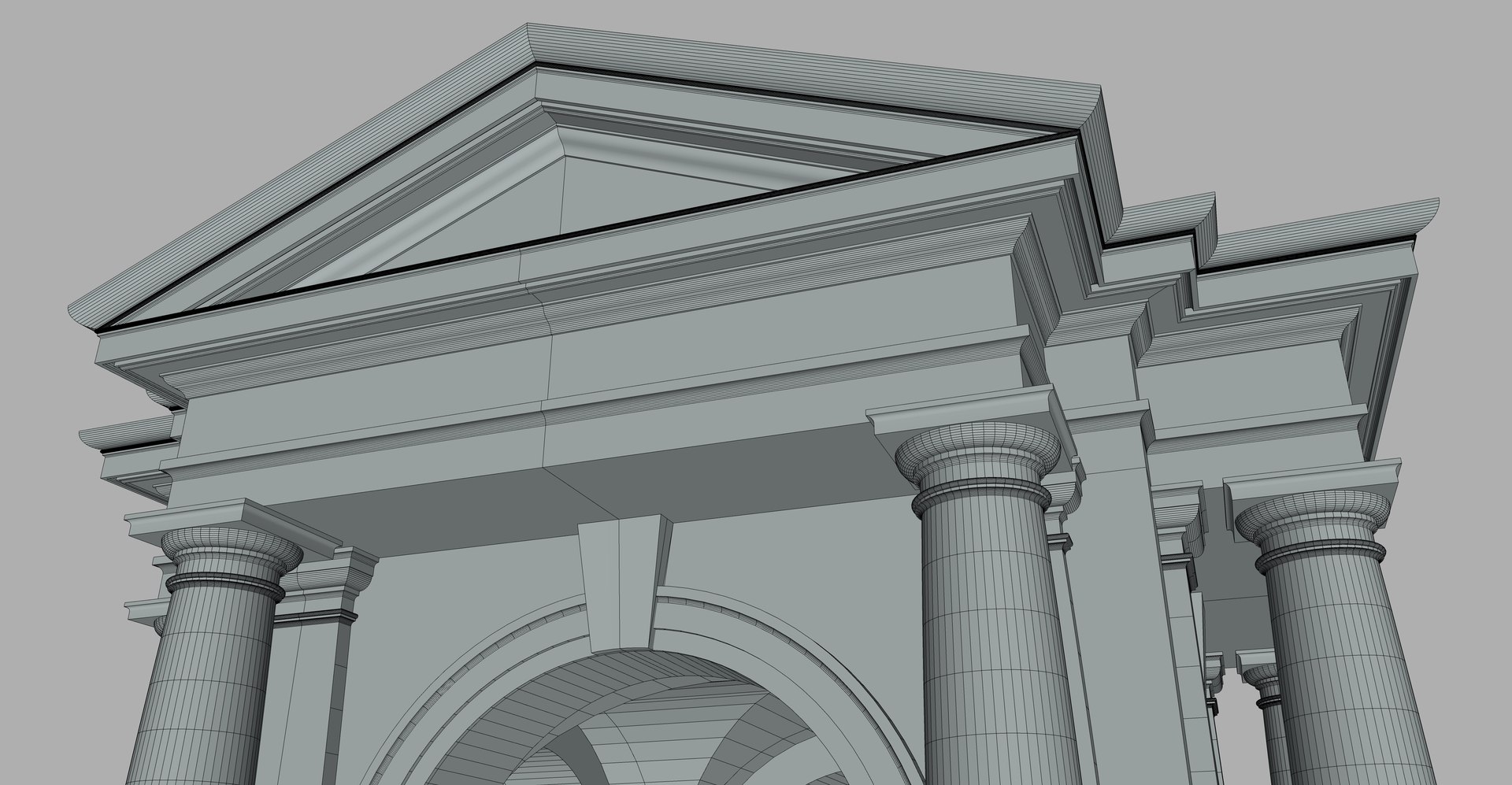 3D Arched Portico In Tuscan Order Freestanding Columns Pedestal ...