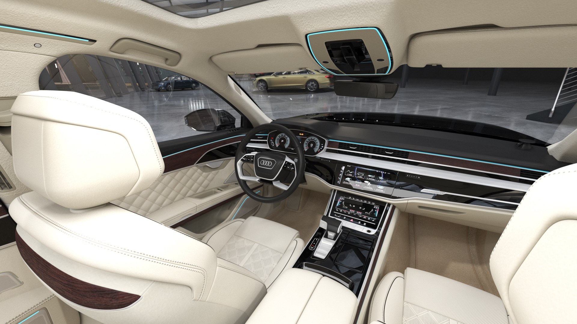 3D model Luxury Sedan Horch Audi A8L Simple Interior - TurboSquid 1987160