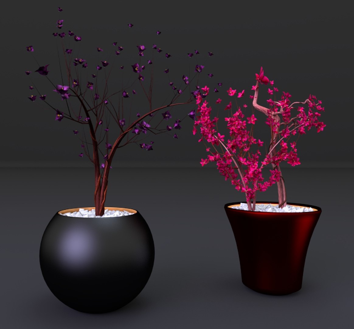 3d centerpiece flowers vases model
